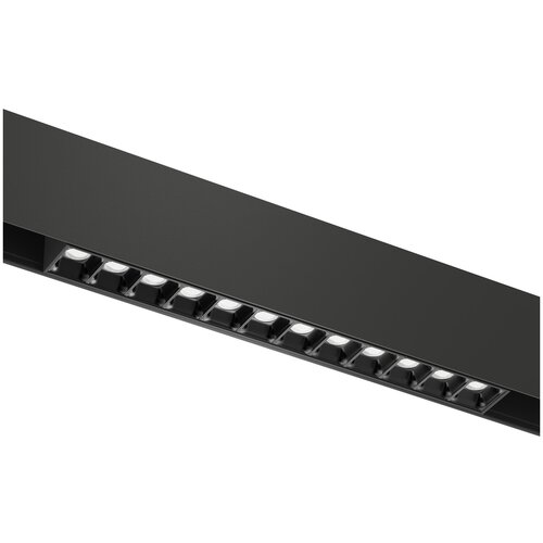 Трековый светодиодный светильник магнитный LINER BLACK MASK MAGNETIC S20 48V 12W 36° 4000K CRI90 OSRAM | Черный корпус L220mm