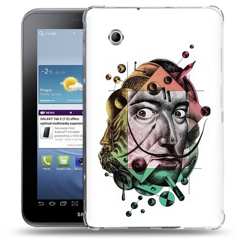 Чехол задняя-панель-накладка-бампер MyPads разноцветное лицо абстракция для Samsung Galaxy Tab 2 7.0 GT-P3100/P3110 противоударный