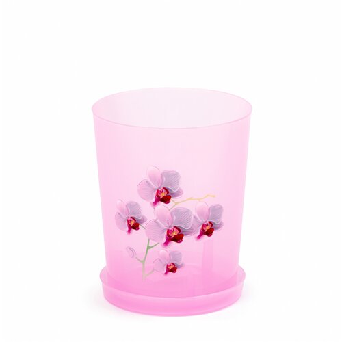 Горшок цветочный для орхидеи "Декор" 1,2л (прозрачно-розовый)