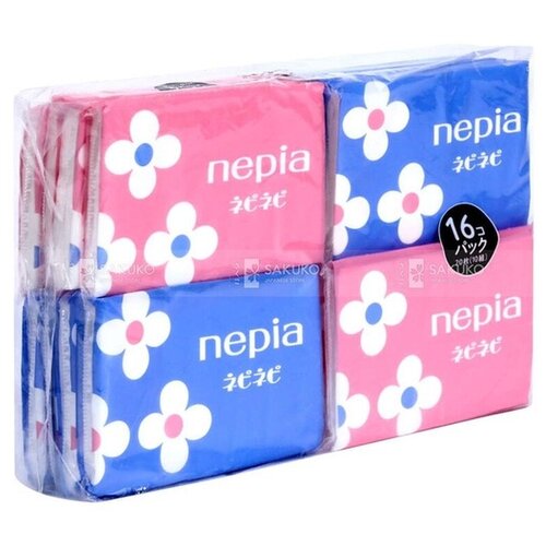 Бумажные двухслойные носовые платки "Nepi Nepi", 10 штук в упаковке (упаковка 16 штук)