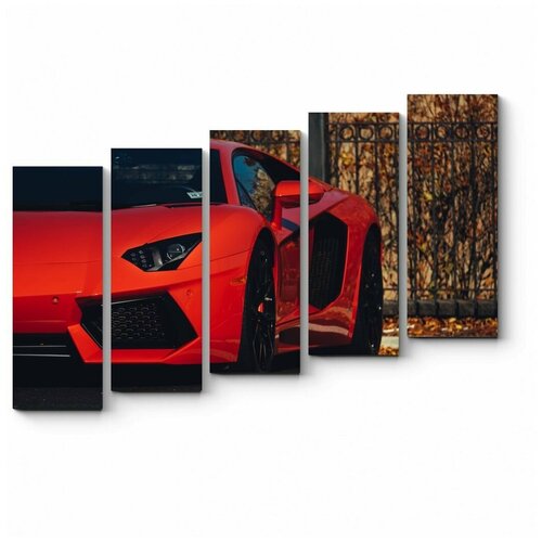 Модульная картина Красный Lamborghini Aventador 90x63