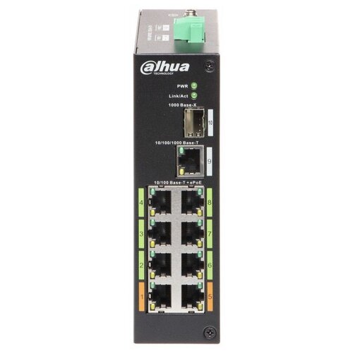 Коммутатор Dahua DH-LR2110-8ET-120 1x100Mb 8G 1SFP 6PoE 120W неуправляемый