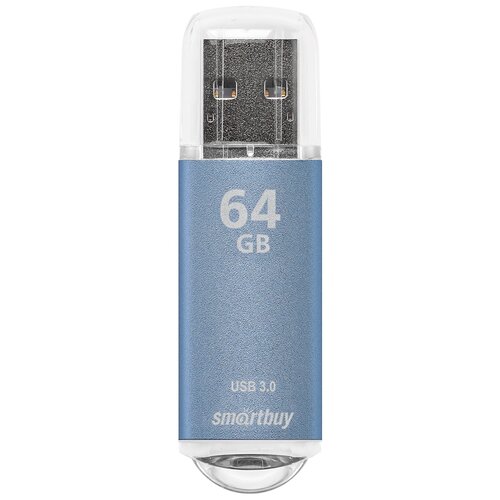 Флешка SmartBuy V-Cut USB 3.0/3.1 64 ГБ, 1 шт., голубой