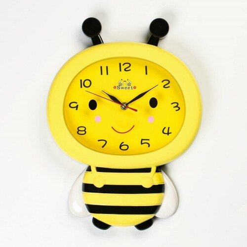 SUI Детские настенные часы "Пчёлка", плавный ход, 37 x 27.5 см