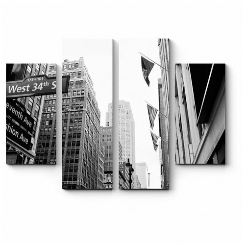 Модульная картина Черно-белый Манхэттен 110x83