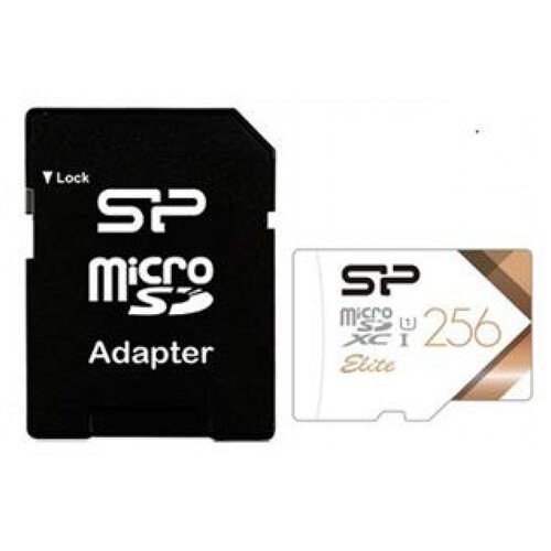 Карта памяти 256Gb MicroSD Silicon Power Elite + SD адаптер (SP256GBSTXBU1V21SP)