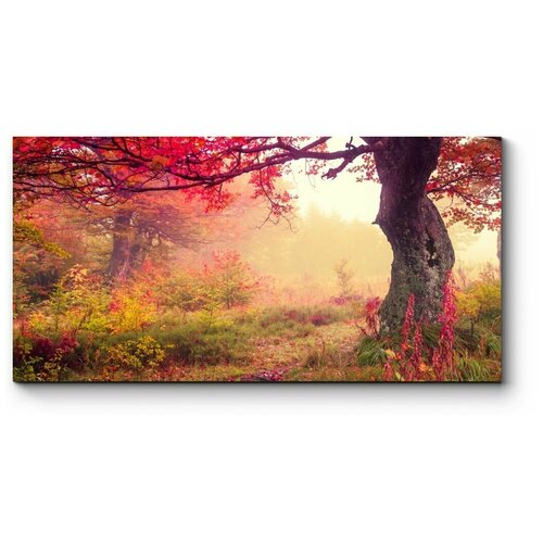 Модульная картина Магический розовый лес 40x20