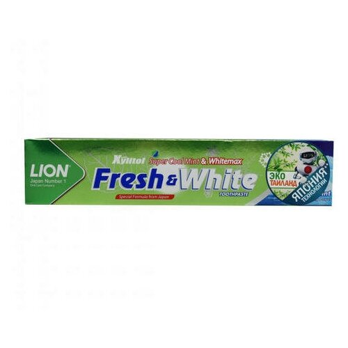 Зубная паста LION Thailand для защиты от кариеса прохладная мята Fresh & White, 160 г