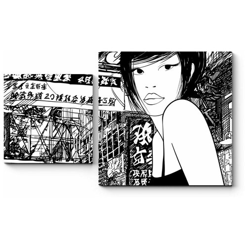 Модульная картина Красавица на оживленной улице Бангкока90x54