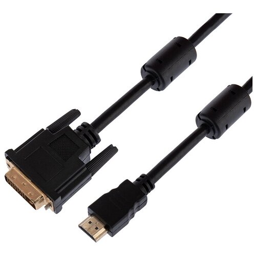 Rexant Шнур HDMI - DVI-D с фильтрами, длина 7 метров (GOLD) (PE пакет) , 5 шт.