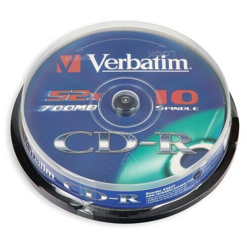 Носители информации CD-R, 52x, Verbatim Extra Protection, Cake/10, 43437