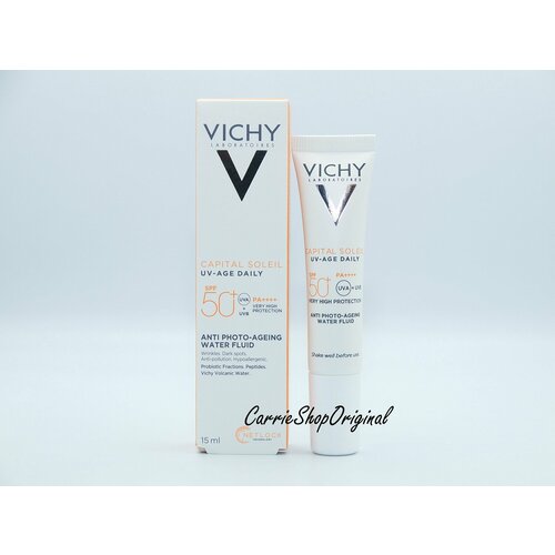 Vichy Capital Ideal Soleil Невесомый солнцезащитный флюид для лица против признаков фотостарения UV-Age Daily SPF 50+,15 мл