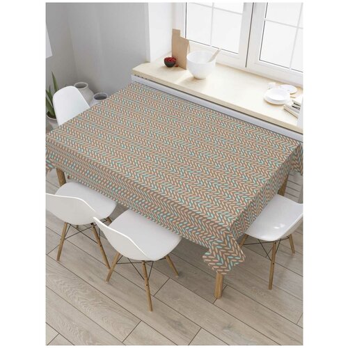 Скатерть прямоугольная JoyArty на кухонный стол "Лиственное плетение" из оксфорда, 120x145 см
