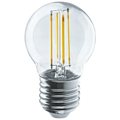 Лампа светодиодная филаментная 80 881 OLL-F-G45-08-230-4K-E27 8Вт шар прозрачная 4000К нейтр. бел. E27 800лм 220-240В | код 80881 | онлайт (9шт. в упак.)