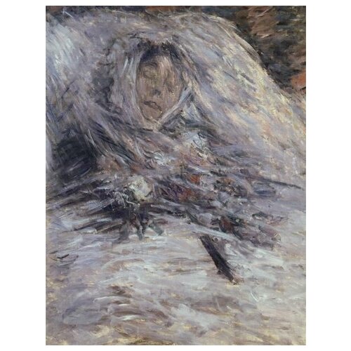 Репродукция на холсте Камиль Моне на Ее Смертном ложе (Camille Monet on Her Deathbed) Моне Клод 40см. x 52см.