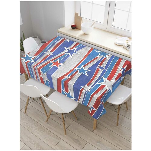 Скатерть прямоугольная JoyArty на кухонный стол "Американские звезды" из оксфорда, 120x145 см
