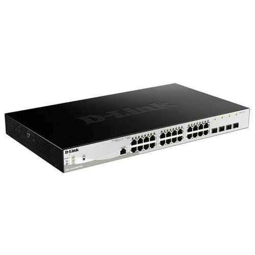 Коммутатор D-Link DGS-1210-28/ME/B1A Управляемый коммутатор 2 уровня с 24 портами 10/100/1000Base-T, 4 портами 1000Base-X SFP, возможностью питания от