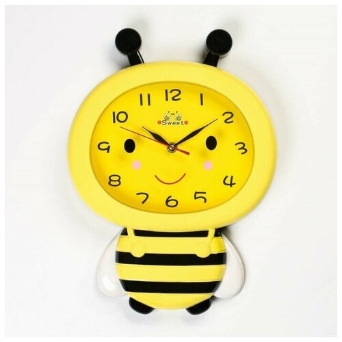 Часы настенные, серия Детские, "Пчёлка", плавный ход, АА, 37 x 27,5 см