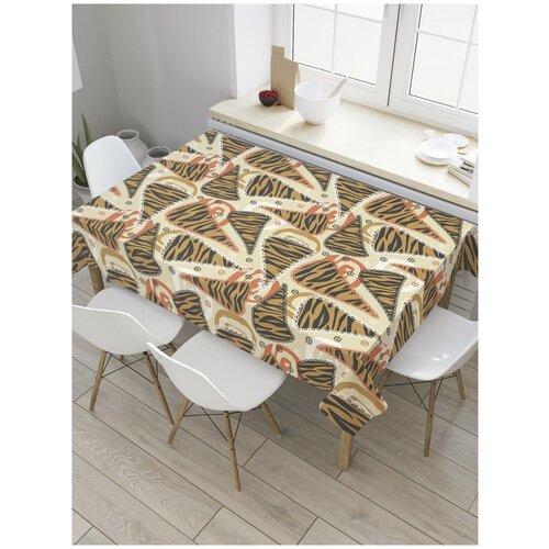Скатерть прямоугольная JoyArty на кухонный стол "Африканская геометрия" из оксфорда, 120x145 см