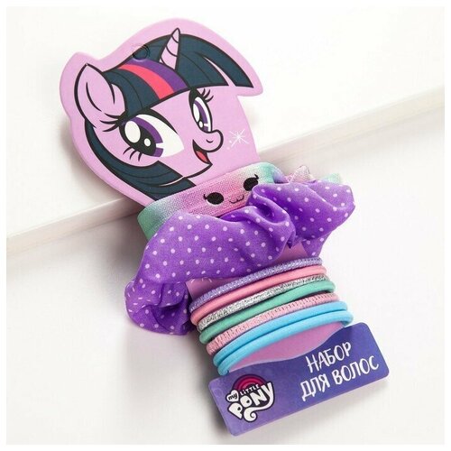 Резинки для волос фиолетовые Искорка, 10 шт, My Little Pony, 1 набор