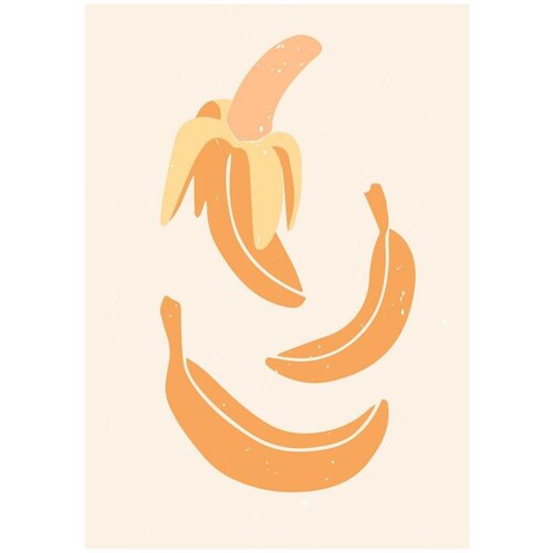 Постер / Плакат / Картина Овощи и фрукты - Банан 50х70 см в раме