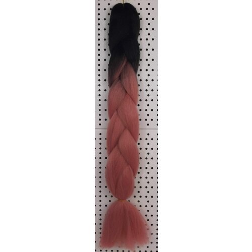 Канекалон-коса двухцветная, черно-розовая, 60см, 100гр, 1 шт