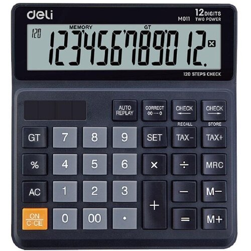 Калькулятор настольный DELI EM01120 черный 12-разр.