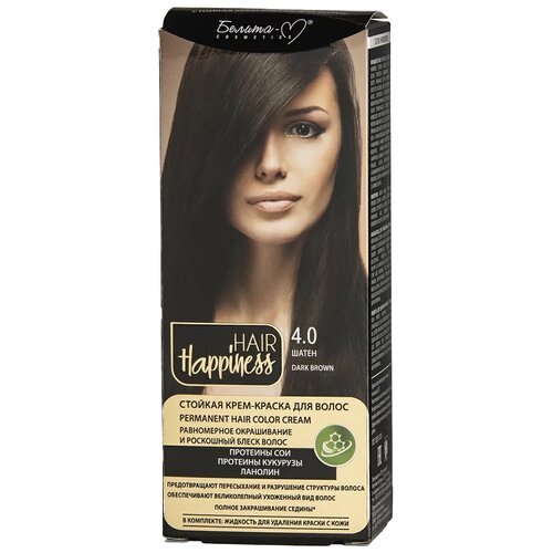Белита-М Hair Happiness крем-краска для волос, 4.0 шатен