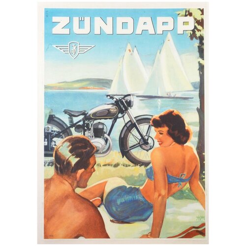 Постер / Плакат / Картина Мотоциклы - Мотоцикл Zundapp 90х120 см в подарочном тубусе