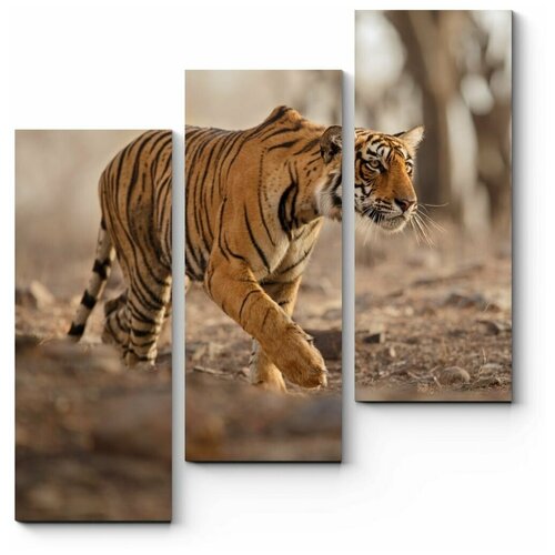 Модульная картина Тигр на охоте90x96