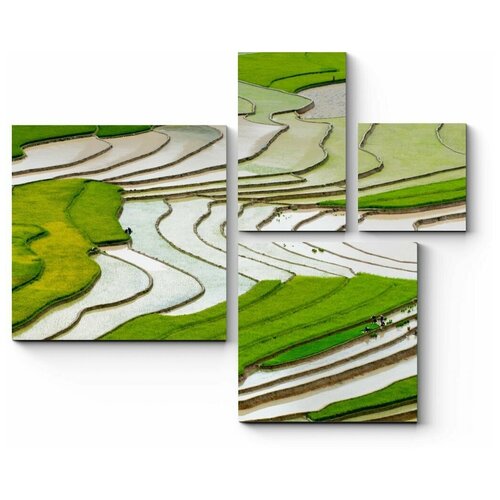 Модульная картина Рисовое поле в Му Чан Чай 172x143