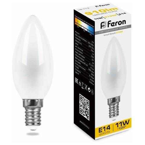Лампа светодиодная Feron LB-713 38005, E14, C35, 11 Вт, 2700 К