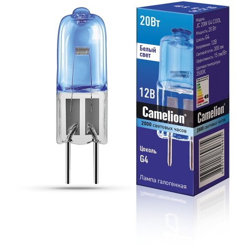 Лампа галогенная JC 20Вт 12В g4 COOL Camelion 11465 (8шт.)