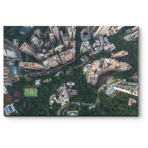 Модульная картина Гонконг с высоты птичьего полета 70x47