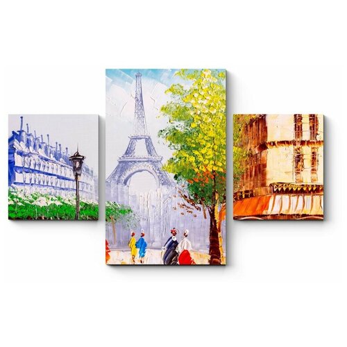 Модульная картина Прекрасный Париж маслом 90x59