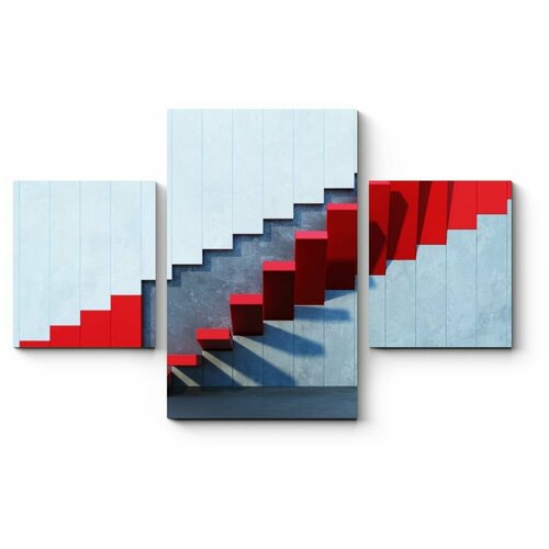 Модульная картина Красная лестница140x91
