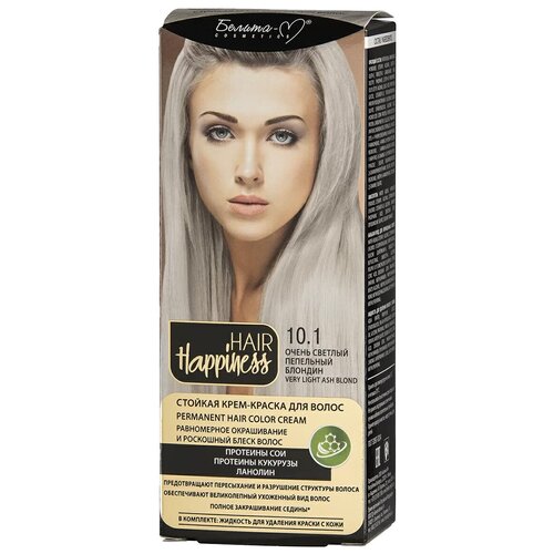 Белита-М Hair Happiness крем-краска для волос, 10.1 Очень светлый пепельный блондин, 60 мл