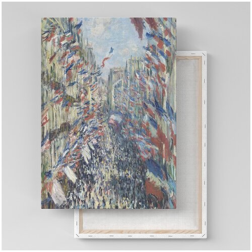 Картина на холсте с подрамником / Monet Claude - The Rue Montorgueil, 1878 / Клод Моне