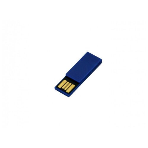 Пластиковая флешка зажим скрепка для нанесения логотипа (128 GB USB 2.0 Синий p_clip01)