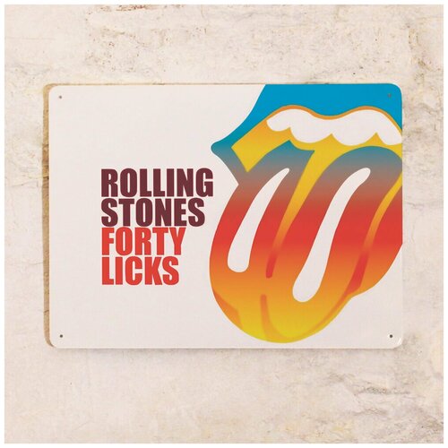 Жестяная табличка Rolling Stones Forty Licks, металл, 20х30 см
