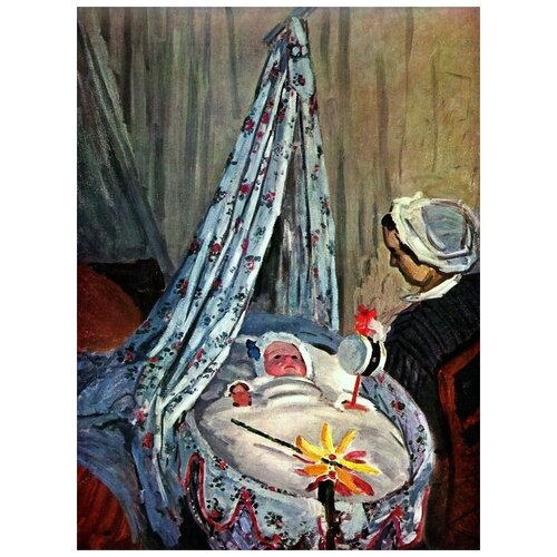 Репродукция на холсте Жан Моне в колыбели ( Jean Monet in the Cradle) Моне Клод 50см. x 67см.