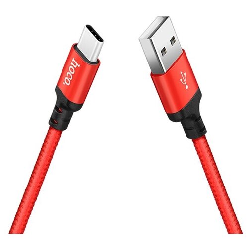 Кабель USB X14 Times speed series Type-C, 1 м, черный с красным