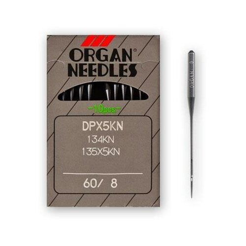 Иглы для промышленных швейных машин "Organ Needles", №060, 10 штук, арт. DPх5KN