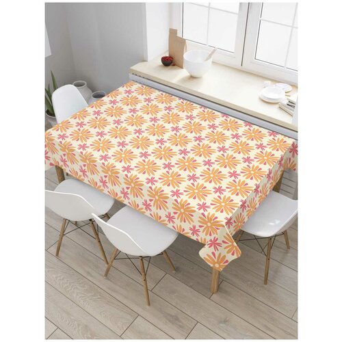 Скатерть прямоугольная JoyArty на кухонный стол "Десять лепестков" из оксфорда, 120x145 см