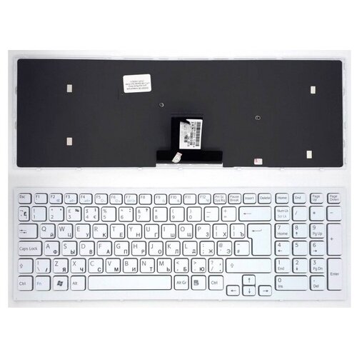 Клавиатура для ноутбука Sony Vaio VPCEB3E1R/BQ белая с рамкой