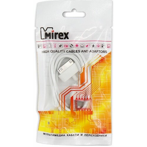 Кабель соединительный Mirex USB 2.0 AM - 30pin (M) 1 метр, белый