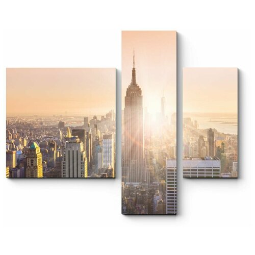 Модульная картина Небоскребы Манхэттена в последних лучах солнца, Нью-Йорк 80x66