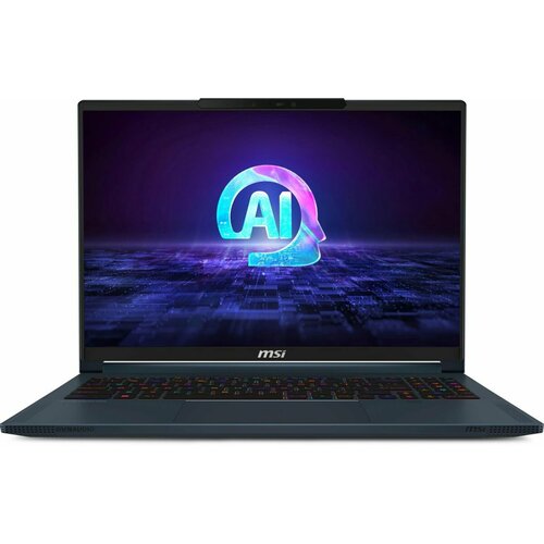 Ноутбук игровой MSI Stealth 16 AI Studio A1VIG-062RU 9S7-15F312-062, 16", IPS, Intel Core Ultra 9 185H 2.3ГГц, 16-ядерный, 32ГБ DDR5, 2ТБ SSD, NVIDIA GeForce RTX 4090 для ноутбуков - 16 ГБ, Windows 11 Home, темно-синий