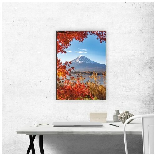 Постер Осень, гора Фудзи, Япония 50х70 см в тубусе ПолиЦентр