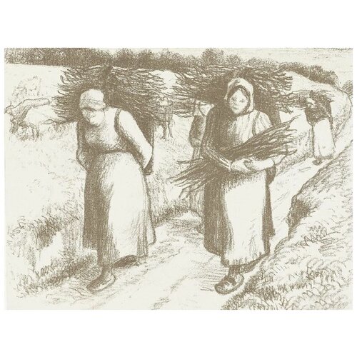 Репродукция на холсте Крестьяне несущие ветки (1896) Писсарро Камиль 53см. x 40см.